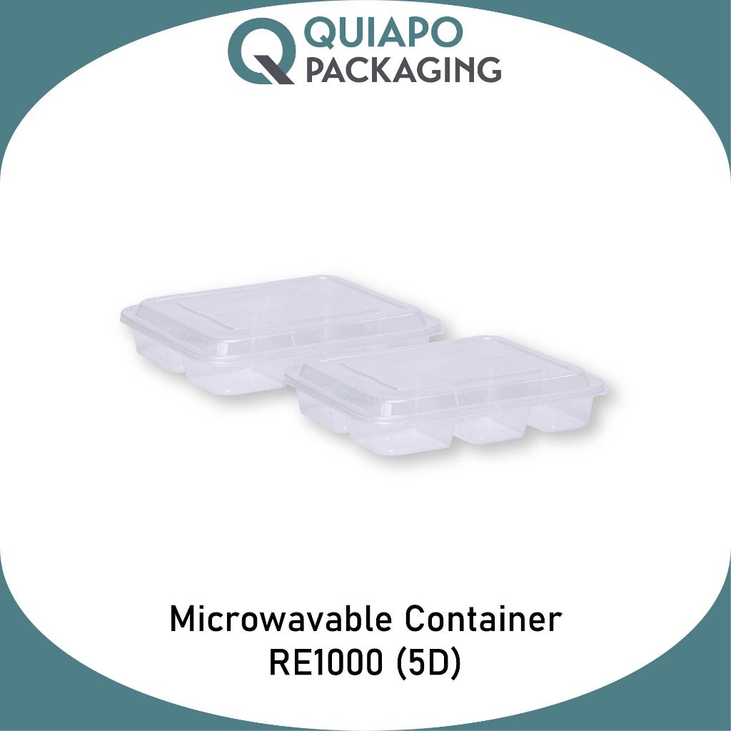 I-Box Microwavable Container RE1000 (5 Division) Clear (12 pcs ...