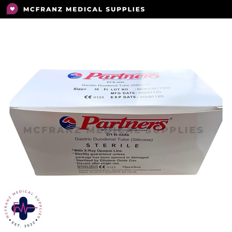 Partners Sterile NGT Silicone with X-Ray Opaque Line (Sold per box ...