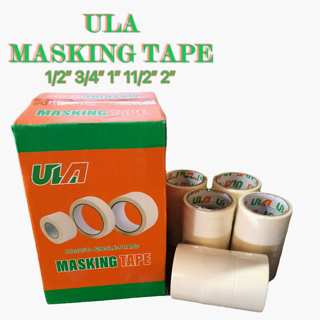 ULA MASKING TAPE/ Paper Masking Tape 1/2" 3/4" 1" 1-1/2" 2" 15meter | Shopee Philippines