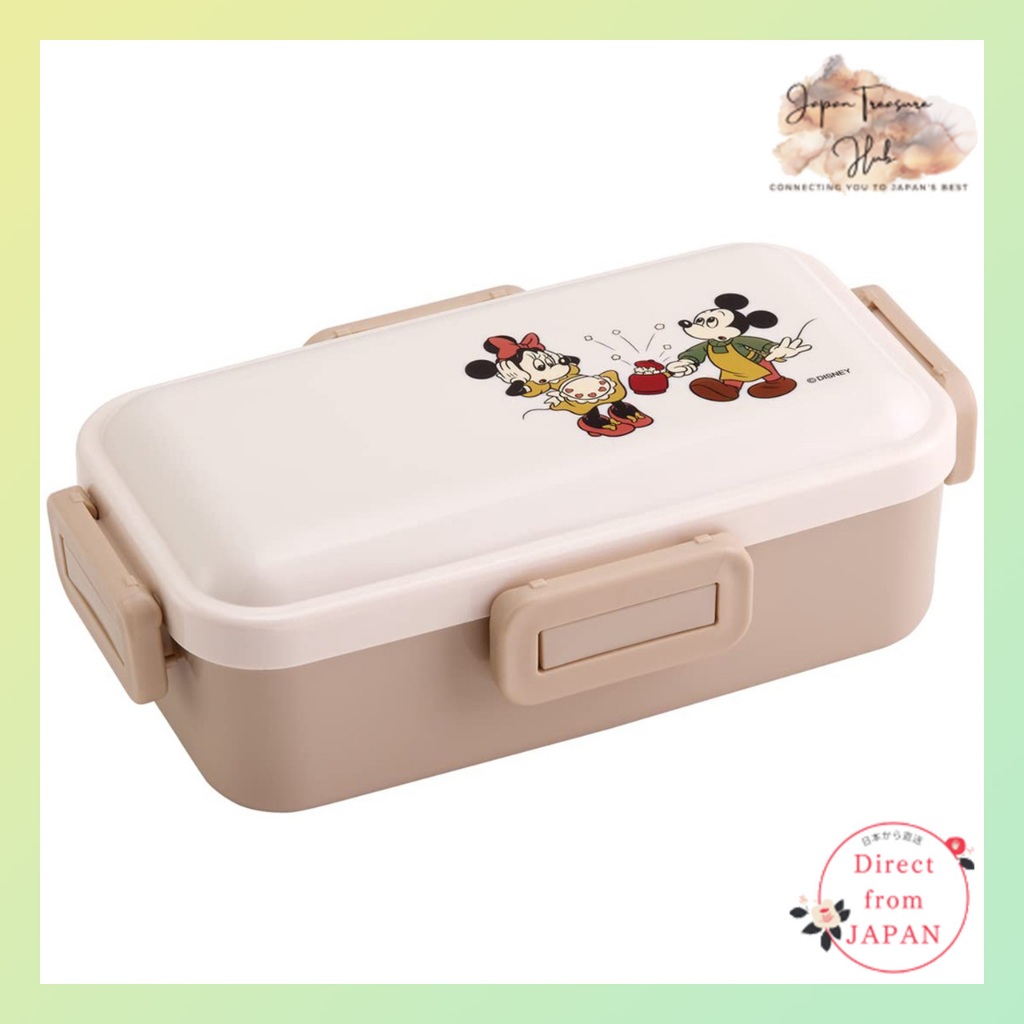 Skater Bento Box Disney Mickey Mouse & Friends Cooking 530ml Antibacterial Fluffy Dome Lid for ...