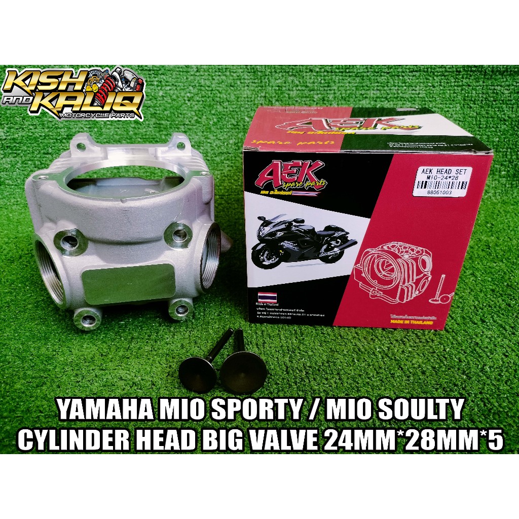 AEK CYLINDER HEAD BIG VALVE 24MM*28MM FOR YAMAHA MIO SPORTY | Shopee ...
