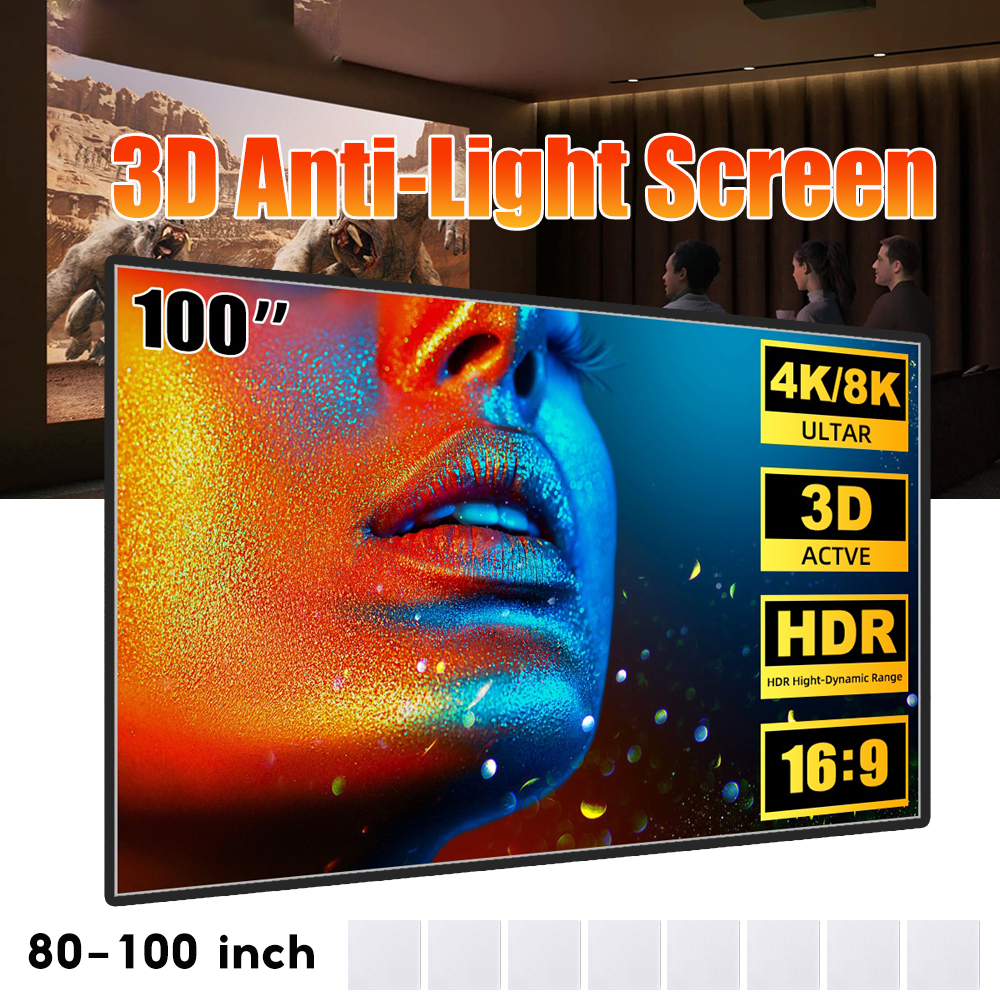 3D Projector Screen HD Metal Anti-light Curtain Projector Screen 3D ...