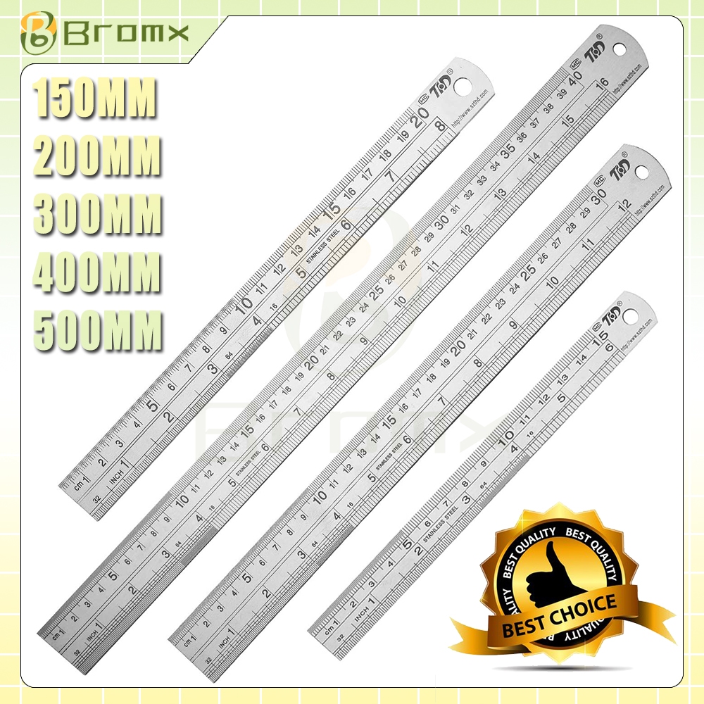 Metal Ruler High Quality Double-Sided Scale Ruler 10/15/20/30/40/50CM ...