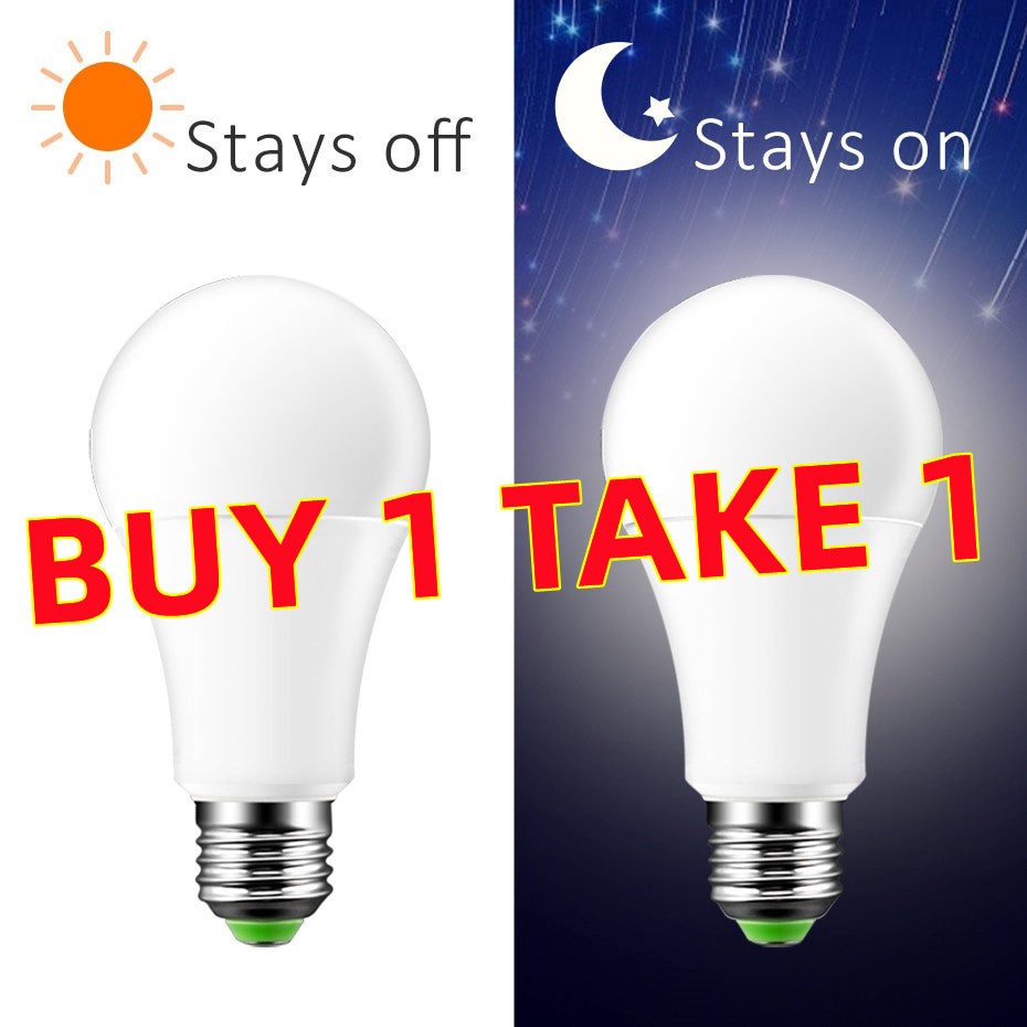 E27 LED Night Light Dusk To Dawn Smart Led Bulb Stair Light Day Night ...