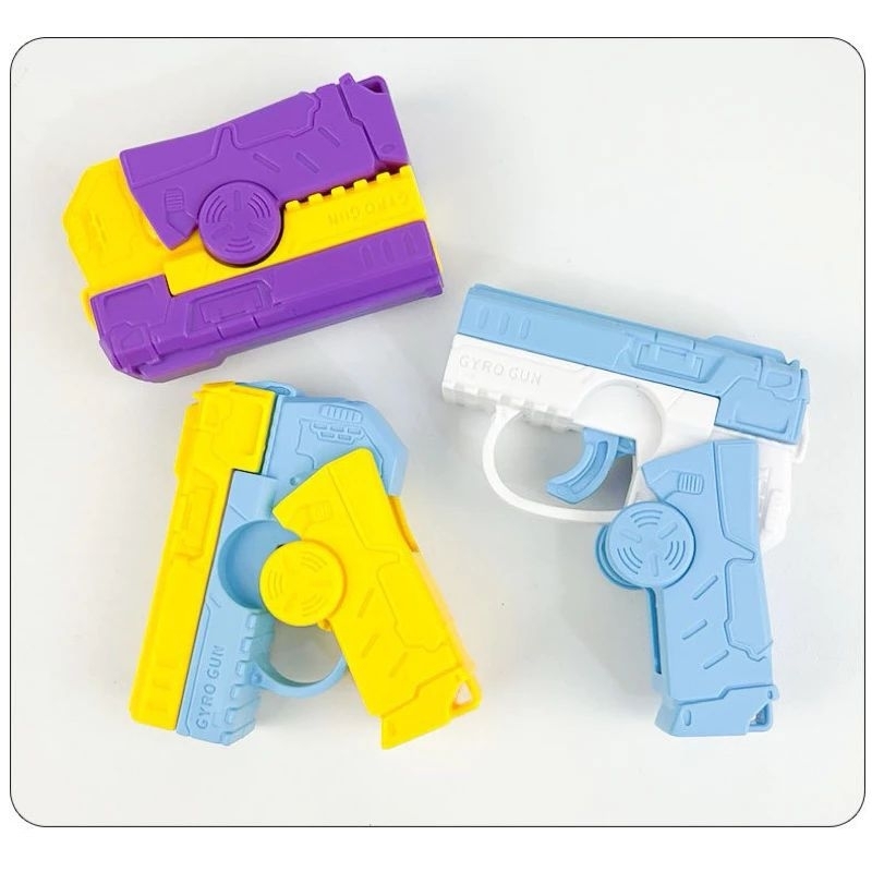 Fidget spinner 3 pcs with automatic rebound spinner gun toy | Shopee ...
