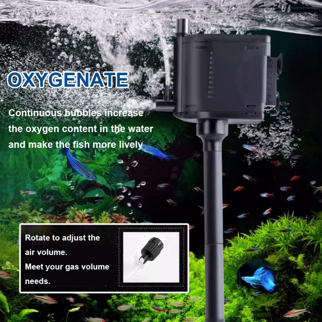 Top filter aquarium oxygen 3 in 1 Filter For Aquarium Air Oxygen ...