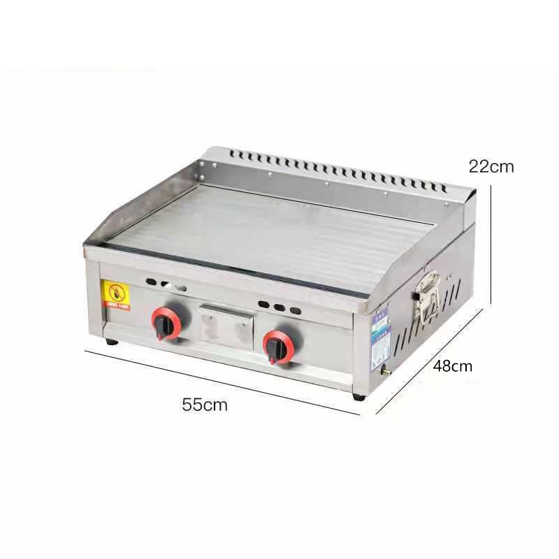 Commercial stainless gas type griddle with deep fryer kitchen multi ...