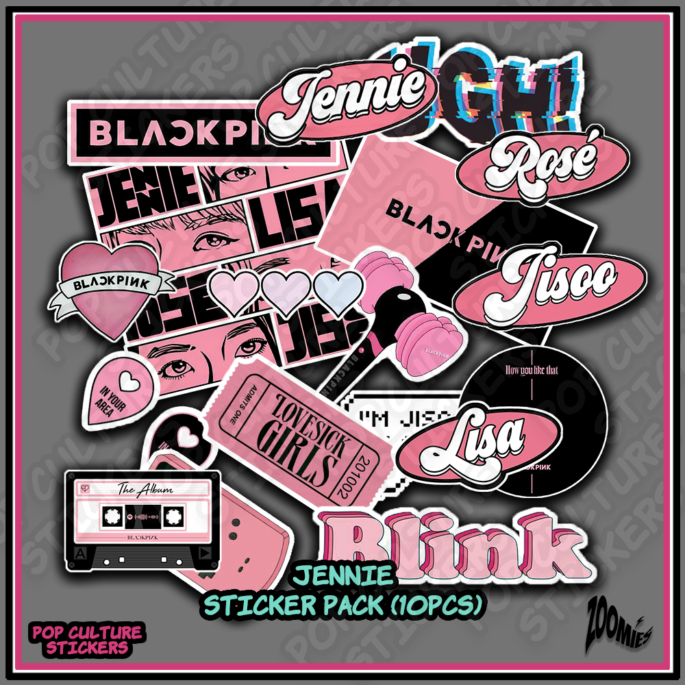 KPOP - Cute BP Stickers Pack (10pcs) Tumbler.Helmet.Laptop Vinyl ...