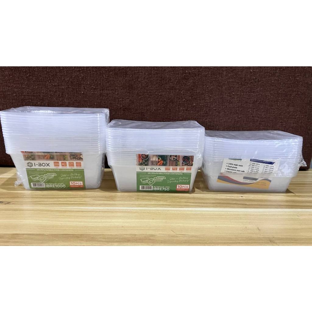 10 pieces i-box rectangular round microwavable container plastic food ...