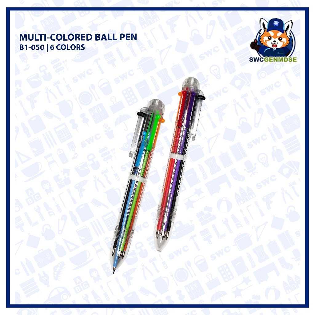Multi-Colored Retractable Ball Pen | 6 Colors | Shopee Philippines