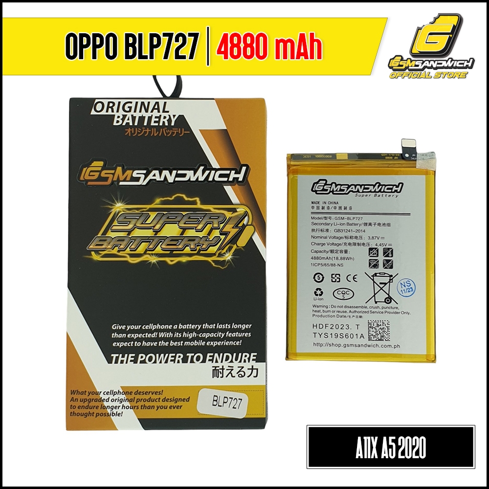 GSMSandwich Super Battery BLP727 for OPPO A11X / A5 2020 / A9 2020 ...
