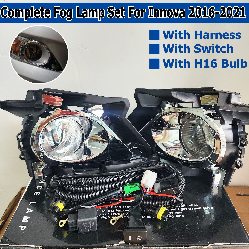 Pair Foglight for Toyota Innova V G J E 2016-2021 Fog Light Lamp ...