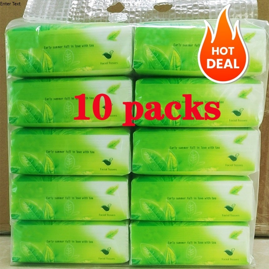 Organic green tea Facial Tissue Paper 4 ply 10 Packs Tissue Paper Towel ...