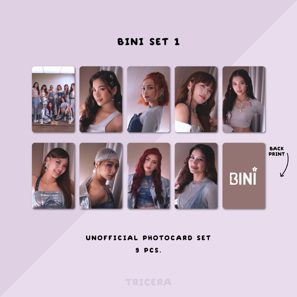 BINI Unofficial Photocard Set 1 - Holographic Rainbow | Shopee Philippines