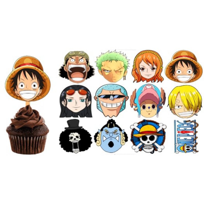 One Piece cupcake topper (12pcs/pack) | Shopee Philippines