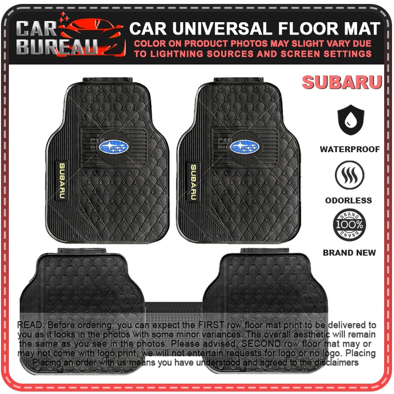 SUBARU Universal Car Matting Universal Floor Mat Premium Rubber Mat - 3 ...