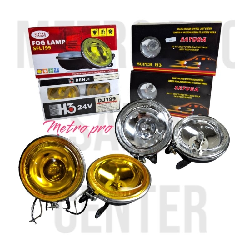 DJ-199 Halogen Fog Mini Compact Type 3" H3 Halogen Bulb12V 55W (2pcs ...