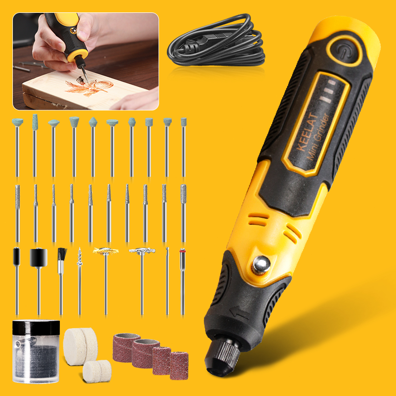 KEELAT Carving Tools Set Electric Cordless Mini Grinder Drill Set for ...