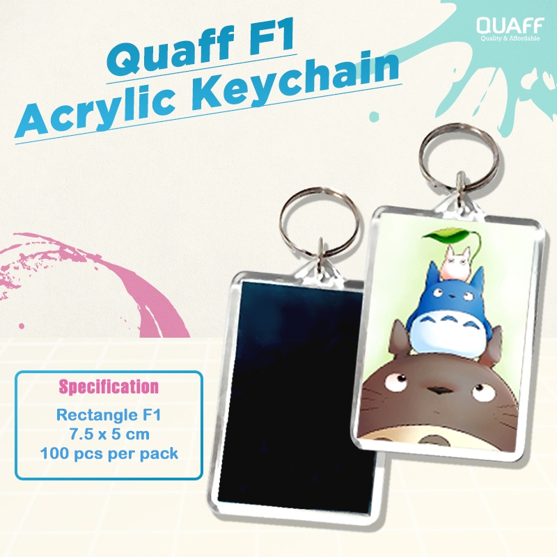 QUAFF F1 Acrylic Photo Insert Keychain Rectangle Openable 100 Pcs Pack ...