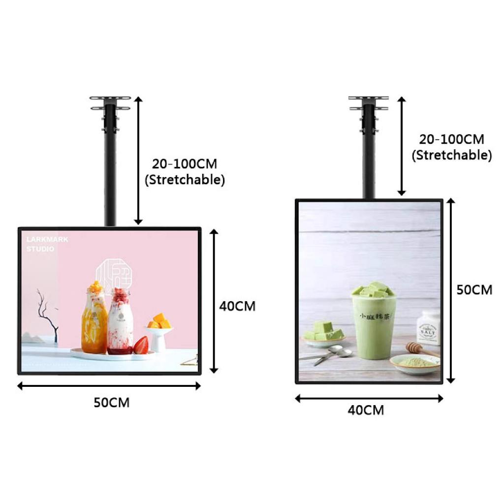 LED billboard display With telescopic boom hanging menu board display ...