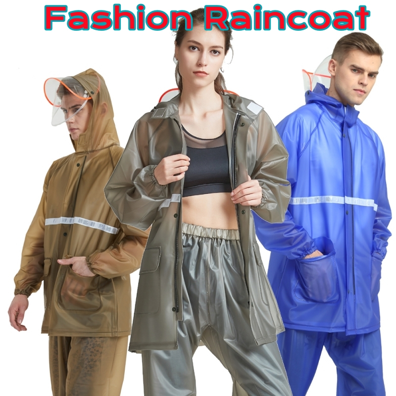rubberized titanium raincoats kapote with reflectors | Shopee Philippines