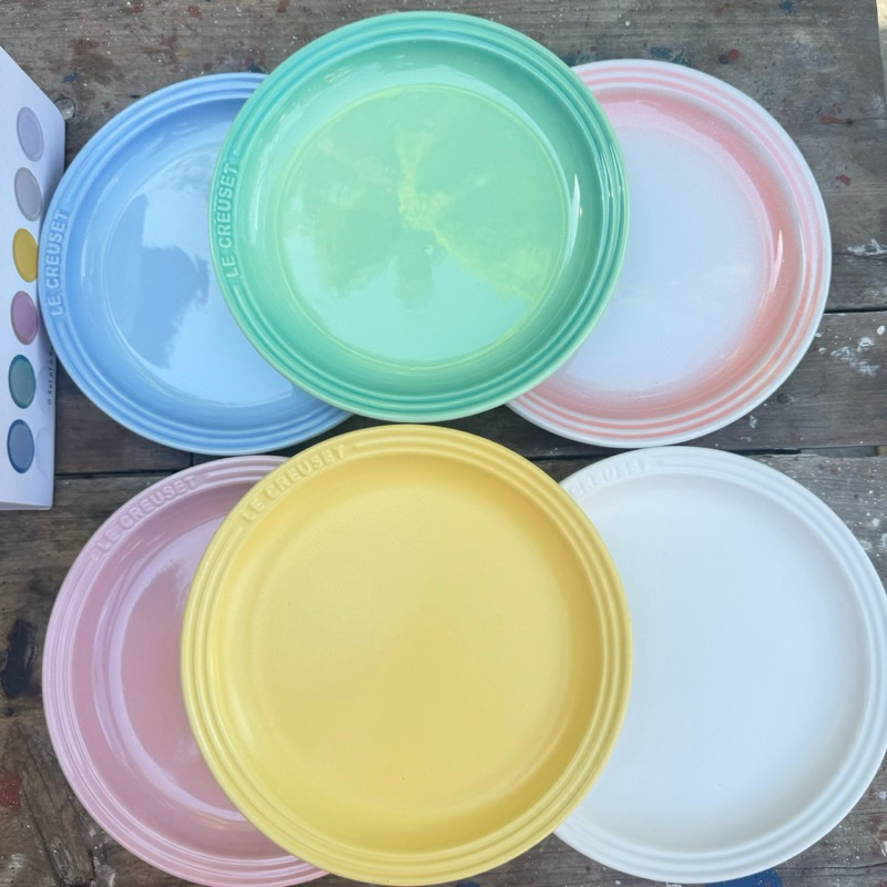 Le Creuset Stoneware Set of 6 Sorbet Pastel Dinner Plates ♥ La Seramika ...
