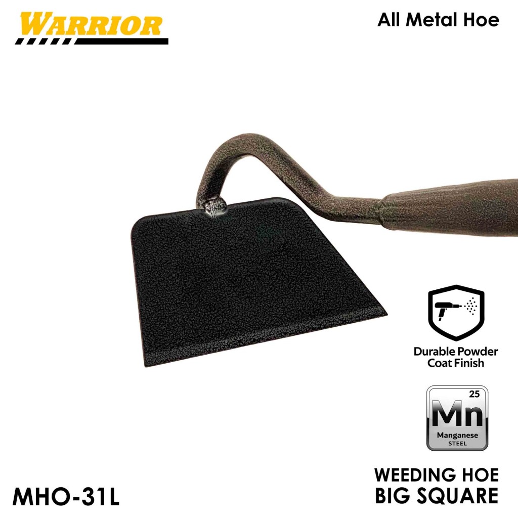 WARRIOR BIG SQUARE WEEDING HOE All-Steel Long Handle Rake Garden ...