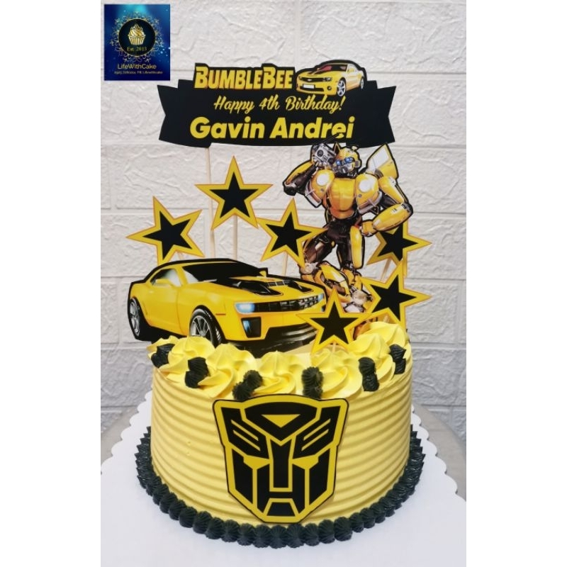 Bumblebee cake topper / Printed / Personalized NAME and AGE | Shopee ...