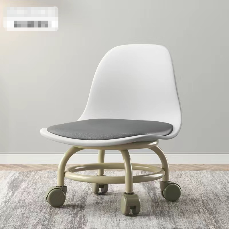 Small Chair With Wheels Transparent Acrylic Low Pulley Stool With ...