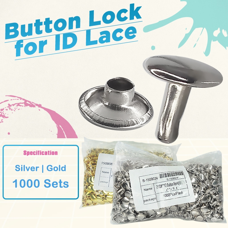 1000sets Button Rock for ID Lace Lanyard Making Gold / Silver (Button ...