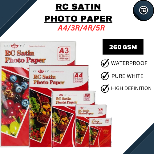 Sinopack RC ROUGH SATIN Photo paper 260gsm 3R/4R/5R/A4 | Shopee Philippines