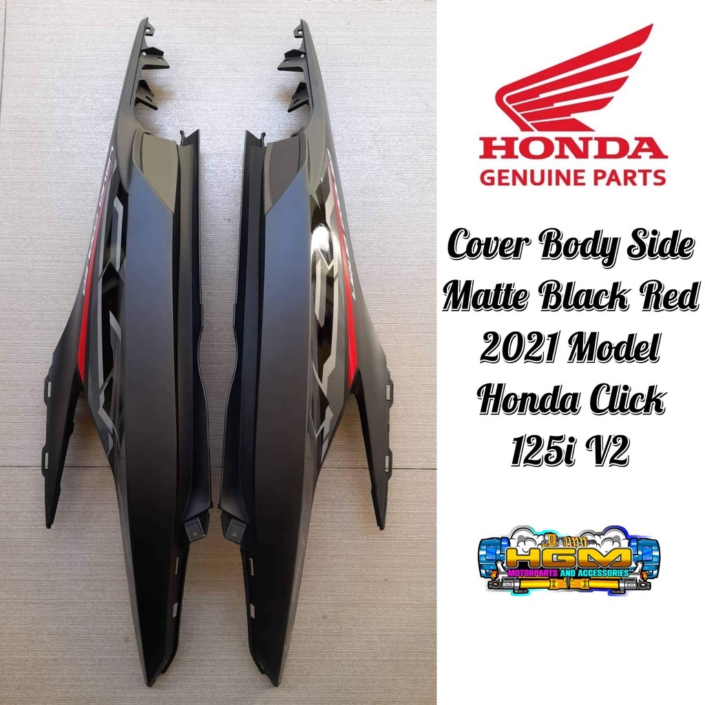 BODY SIDE COVER MATTE BLACK RED 2021 HONDA CLICK 125i V2 | 83550-K2V ...
