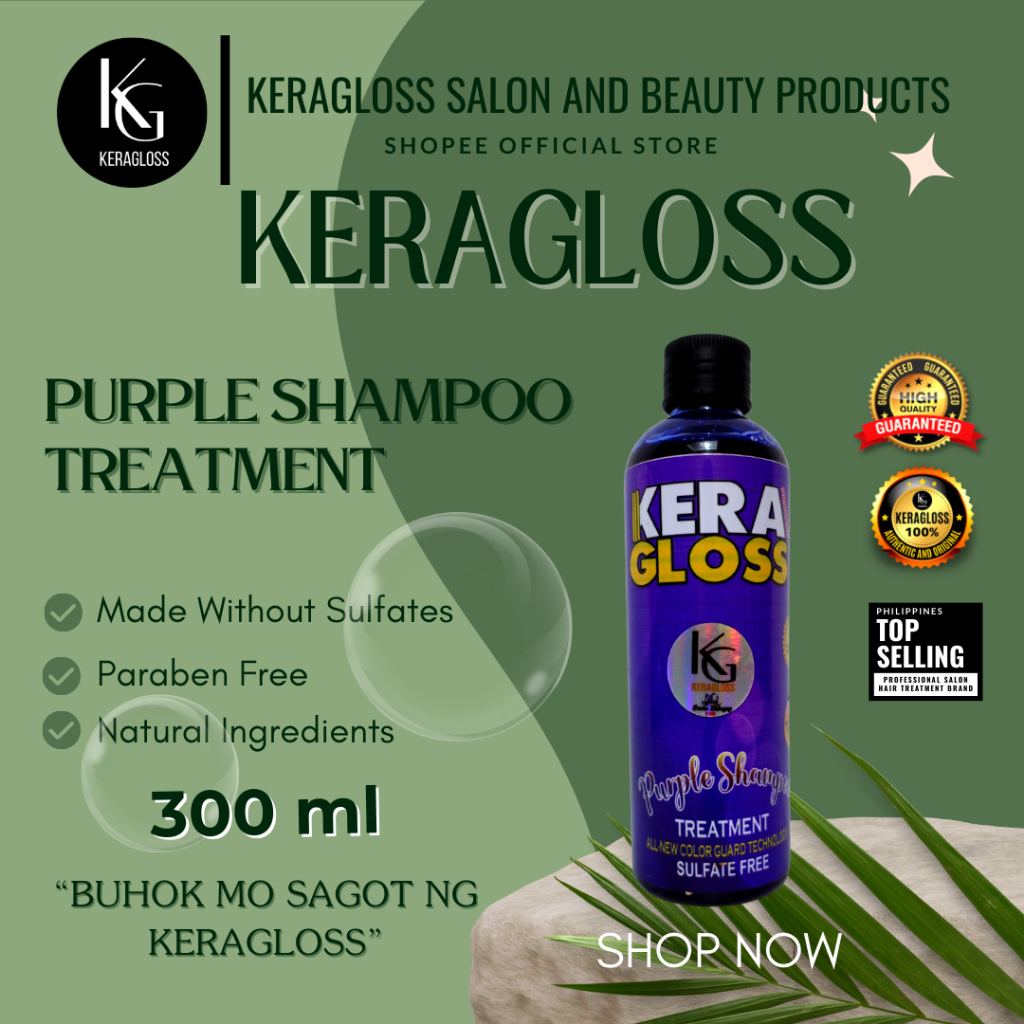 KERAGLOSS Botox Purple Shampoo and Conditioner 300ml | Shopee Philippines