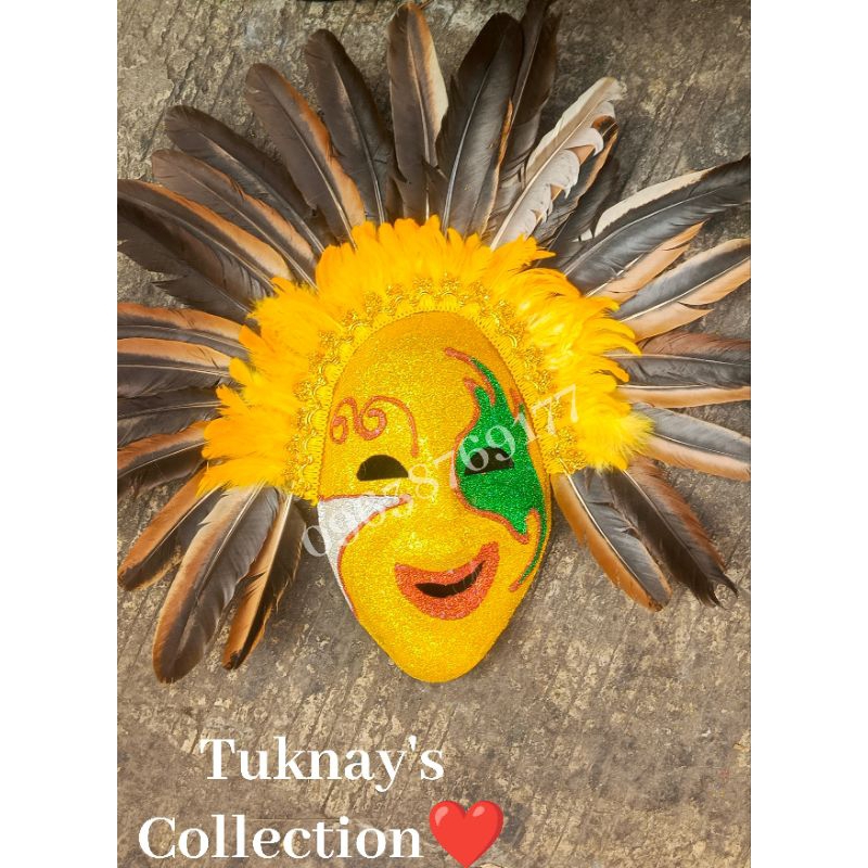 Ati-atihan maskara festival Costume. / brown feathers | Shopee Philippines