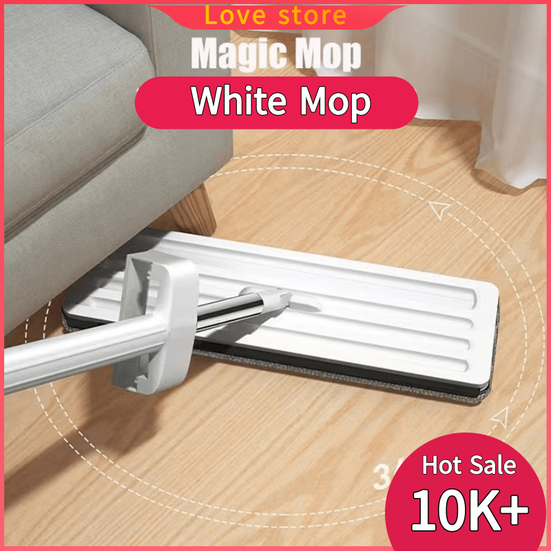 A87 COD White Mop Hand Free Magic Flat Mop 360° Rotating Mop Smart Mop ...