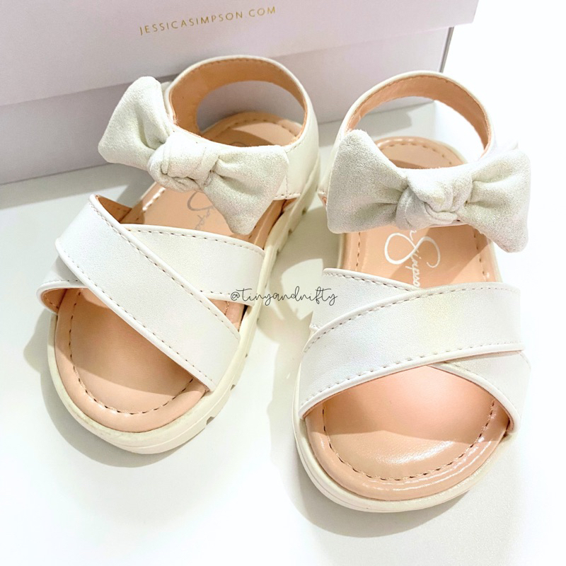T&N authJessica Simpson Tia Cross Kids White Formal Sandals with box ...