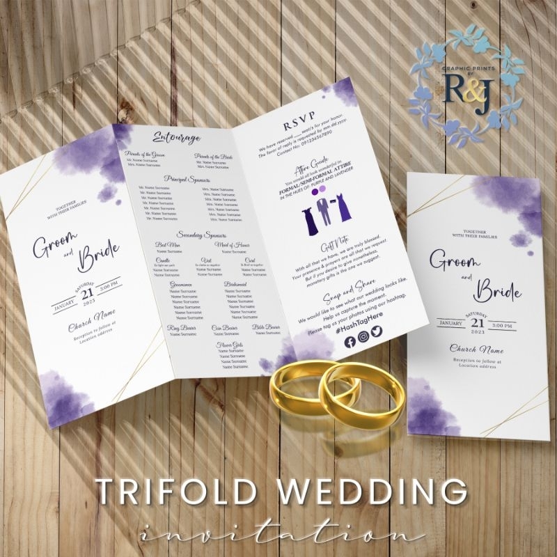 TriFold Invitation Wedding | Christening | Birthday | Free Layout ...