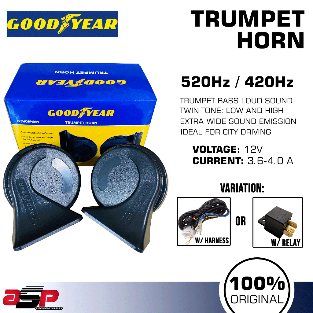 Good Year Trumpet Horn 12V - GYHORN001 ORIGINAL | Shopee Philippines