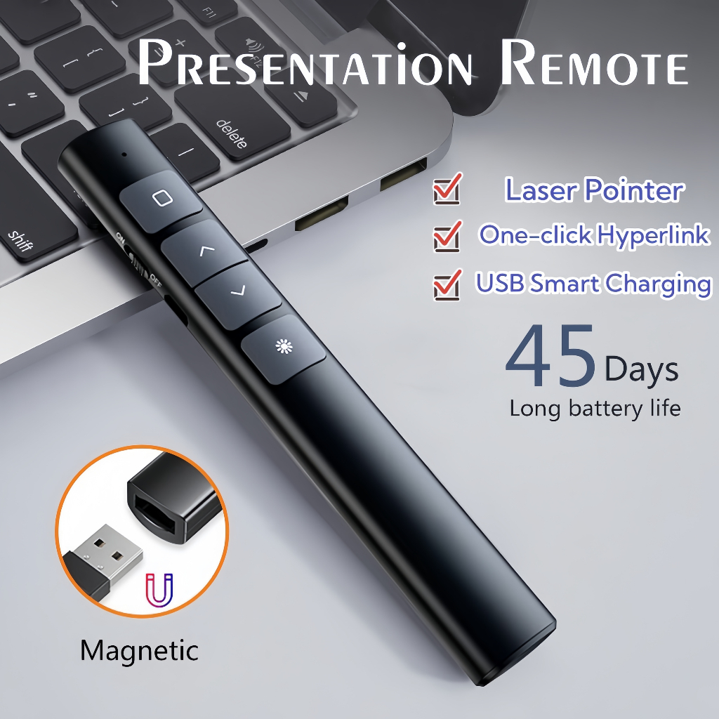 USB Clicker for PPT Presentation Laser Page Turning Pen Rechargeable ...