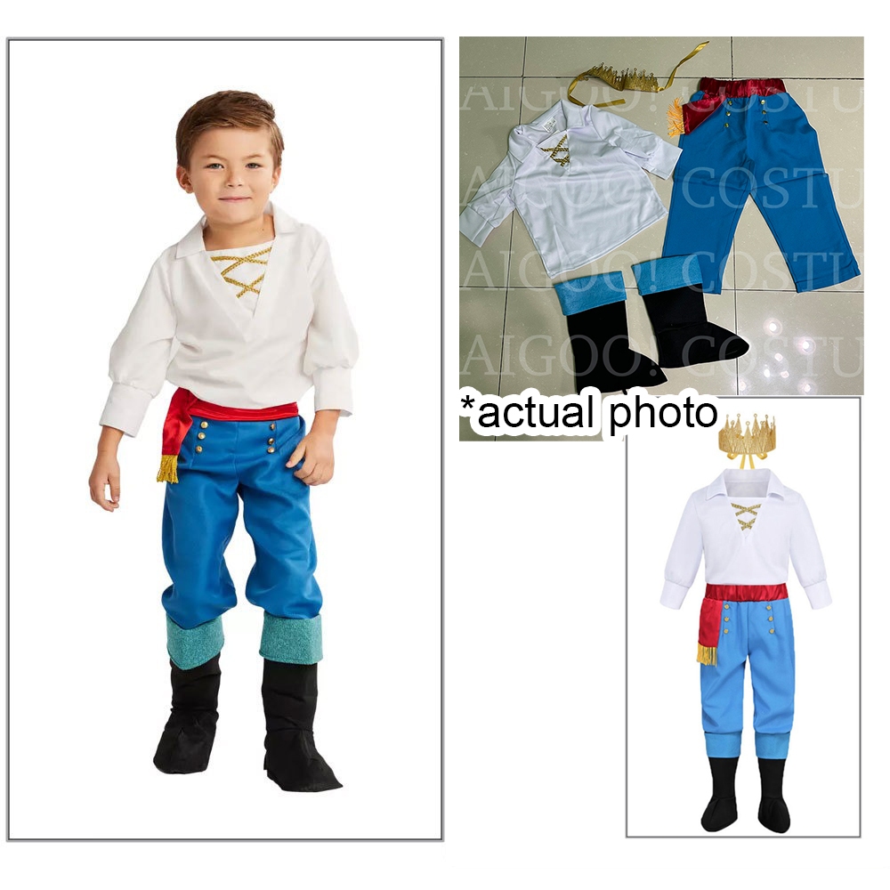 Disney The Little Mermaid Prince Eric Costume for Kids TV Movie Book ...
