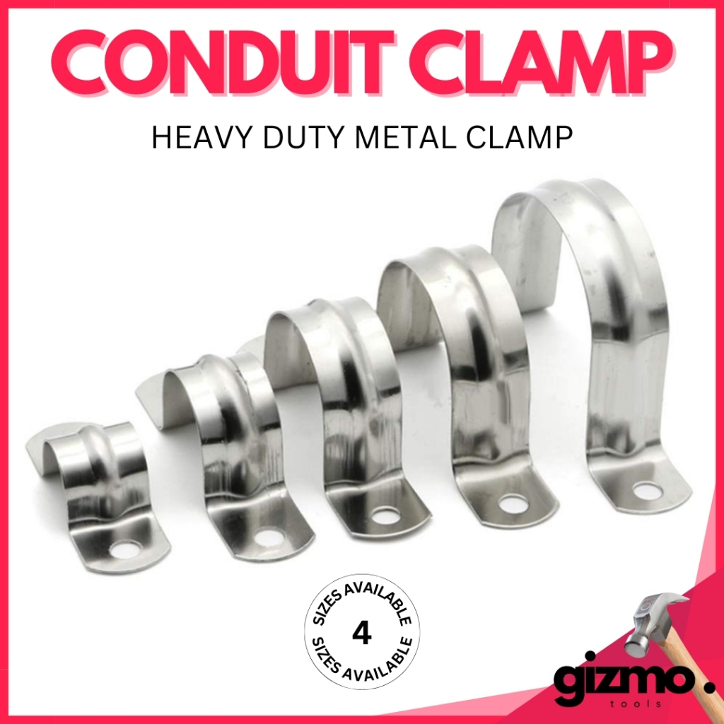 Conduit Clamp PVC Clamp Heavy Duty PVC PPR Pipe Metal Clamp (2 Holes ...