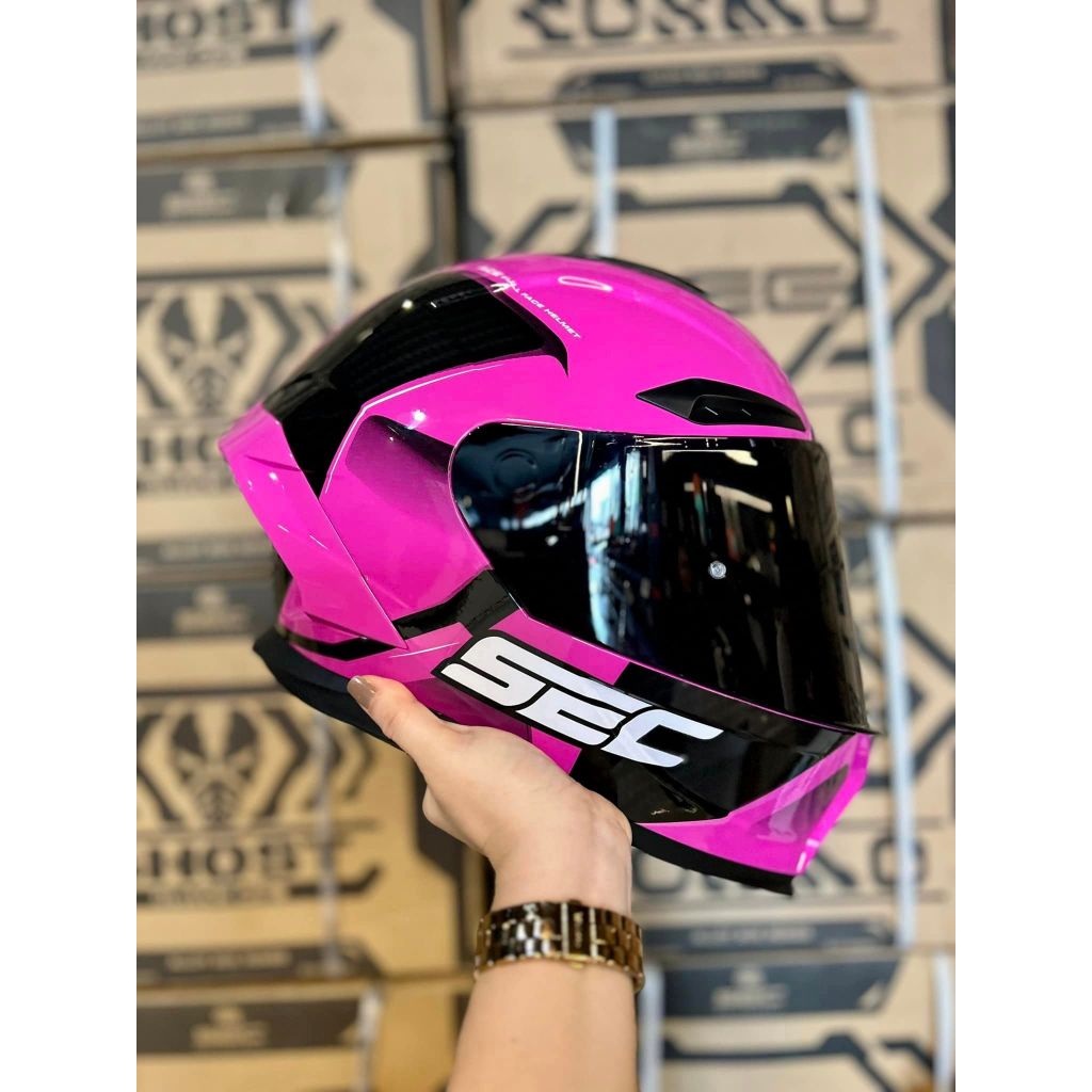 SEC ACE-GAS Fullface Helmet dual visor (Free clear lens) | Shopee ...
