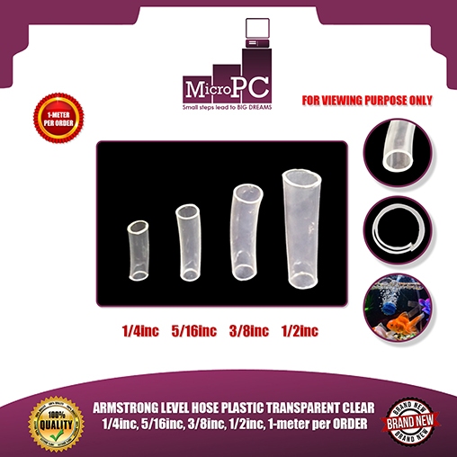 MICRO PC ARMSTRONG LEVEL HOSE PLASTIC TRANSPARENT CLEAR 1/4inc, 5/16inc ...