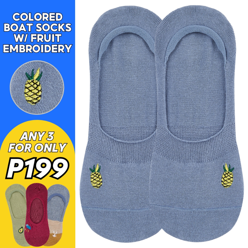 IDENTITY Apparel Women's Colored Invisible Cotton Boat Socks with Fruit ...