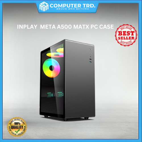INPLAY META A500 Micro ATX PC Case with Tempered Glass TYPE-C Port ...