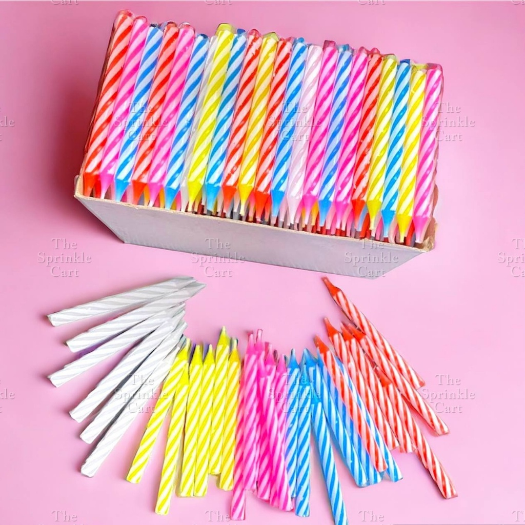 Set Birthday Candle Spiral Candle Assorted Color Box | Shopee Philippines