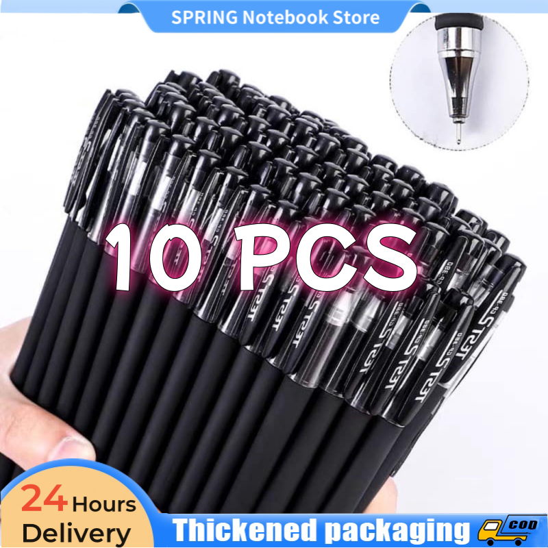 10 50 pcs pen Gel Pen Students Carbon Pen Black ballpen sign Pen 0.5 mm ...