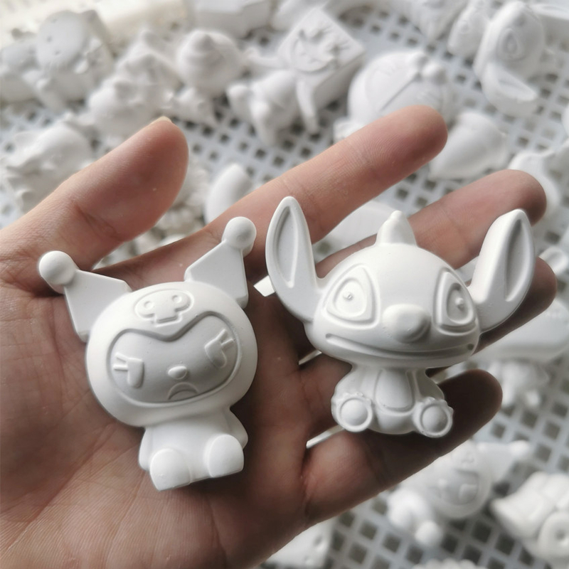 20Pcs Cartoon Coloring Plaster Doll White Blank Kids Painting Handmade ...