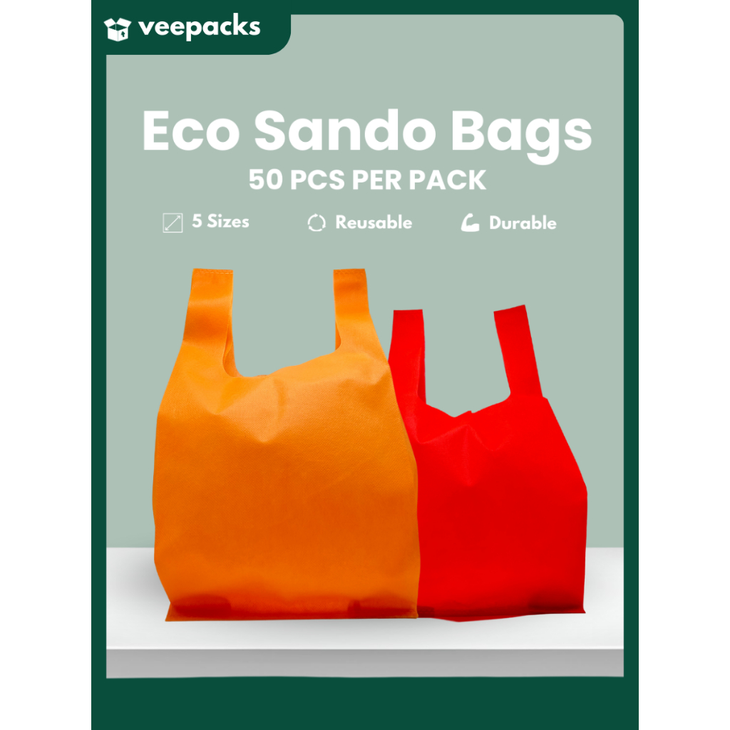 [50 pcs] Reusable Eco Sando Bag with 6 colors and 5 sizes available ...