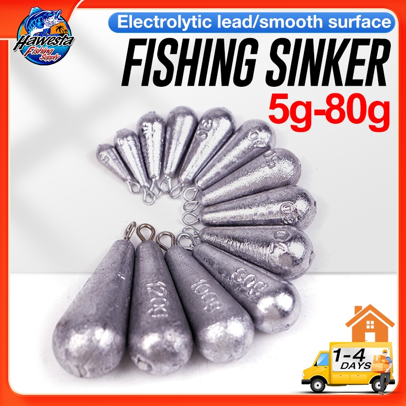 Hawesta Lead Fishing Sinker Fishing Shaped Weights Casting Sinkers Weight Fishing Tackle ...